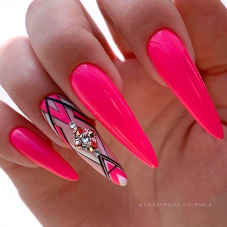 Brilliant Pink Acrylic Nails To Try - Nail Designs Journal